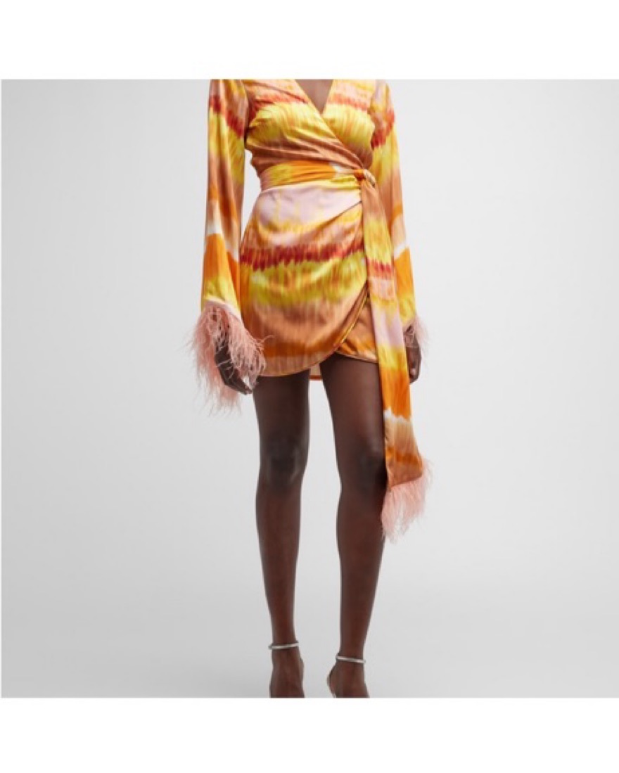 Alexis feather wrap dress by Alexis - Pickle