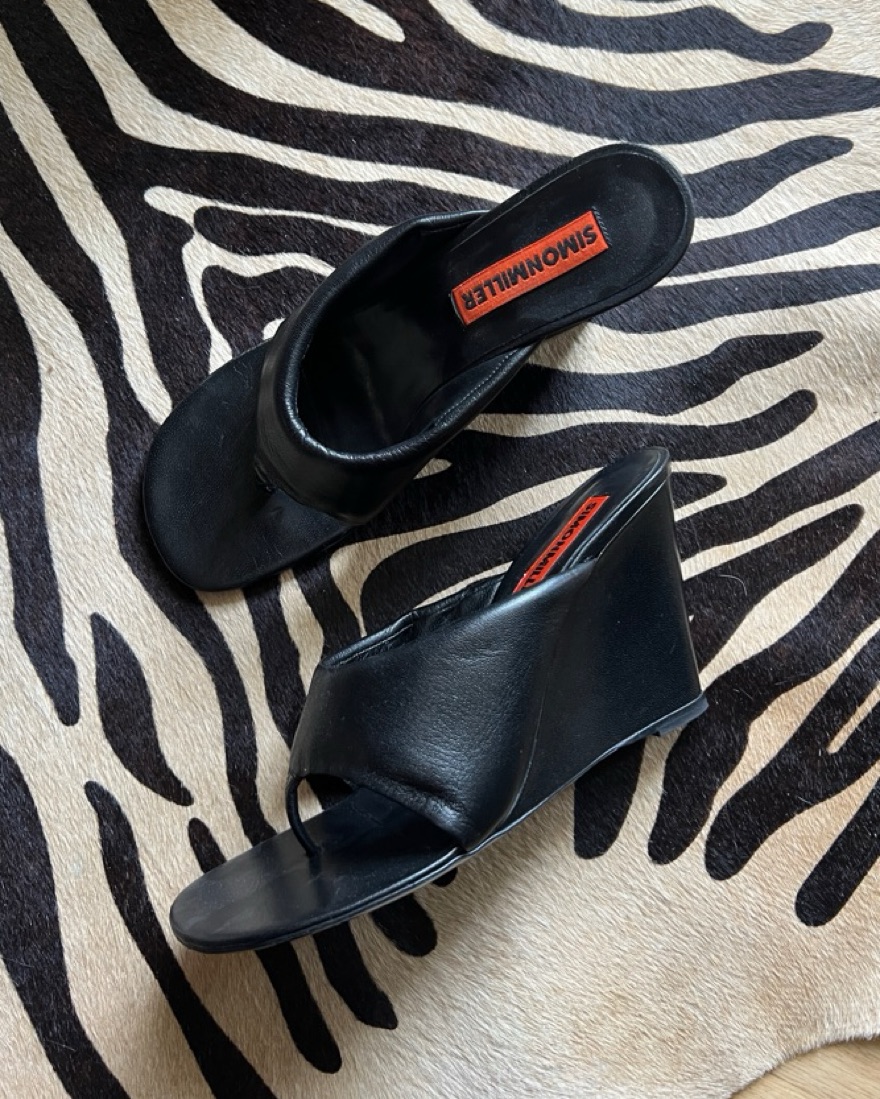 Simone Miller Black Wedge Heels by Simon Miller - Pickle