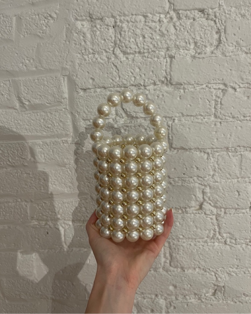 White & Gold Pearl Bag by Not Sure - Pickle