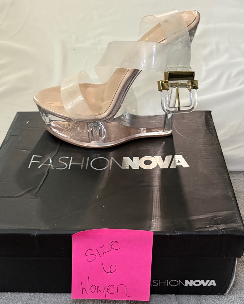 Fashion Nova Clear Platform Heels by Fashion Nova - Pickle
